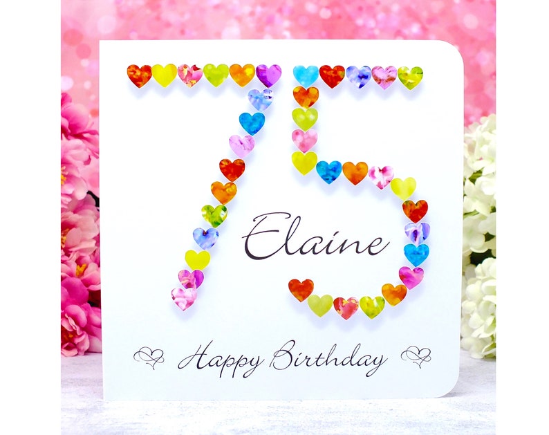 75th Birthday Card Handmade and Personalised / Customised | Etsy