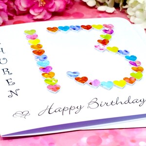 13th Birthday Card Personalised Age 13 Card for Teenager Colourful 3D ...