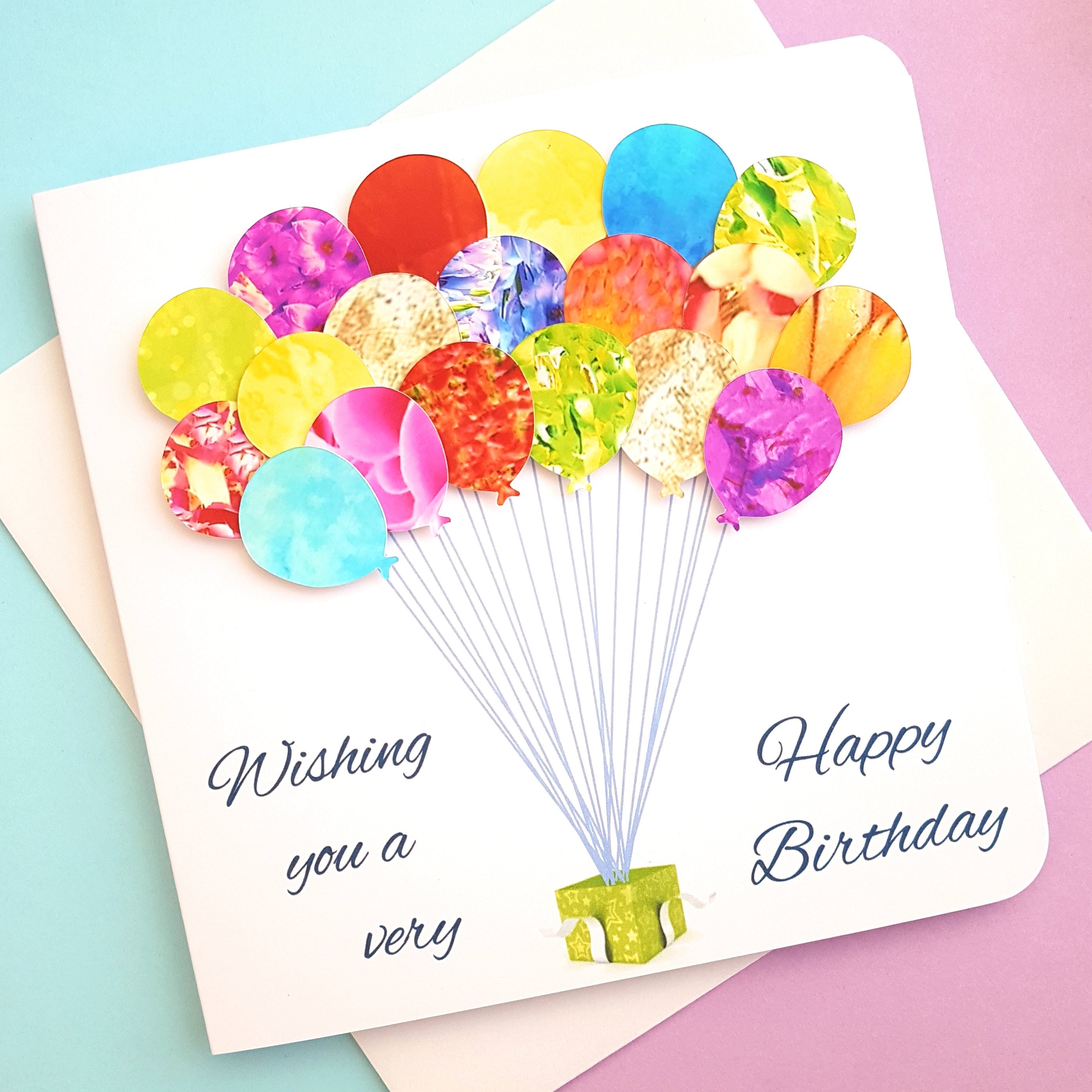 Handmade 3D Birthday Card Colourful Birthday Card Unique Etsy