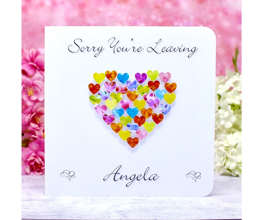 Sorry You're Leaving Card - Handmade and Personalised Leaving Card ...