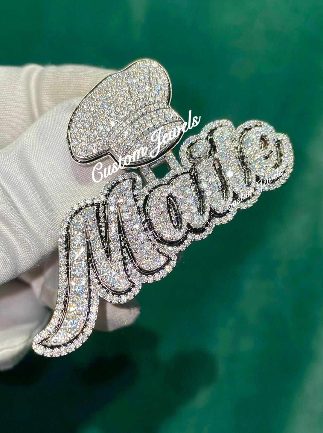Real Lab Grown Diamond Custom Letter Name Charm Necklace for Christmas ...