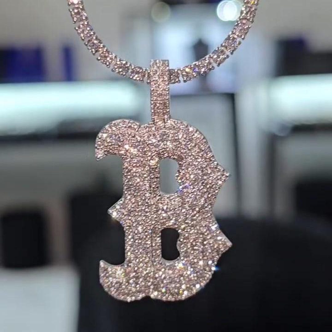 Real VVS Lab Diamond Initial Letter Hip Hop Pendant for Valentine Day ...