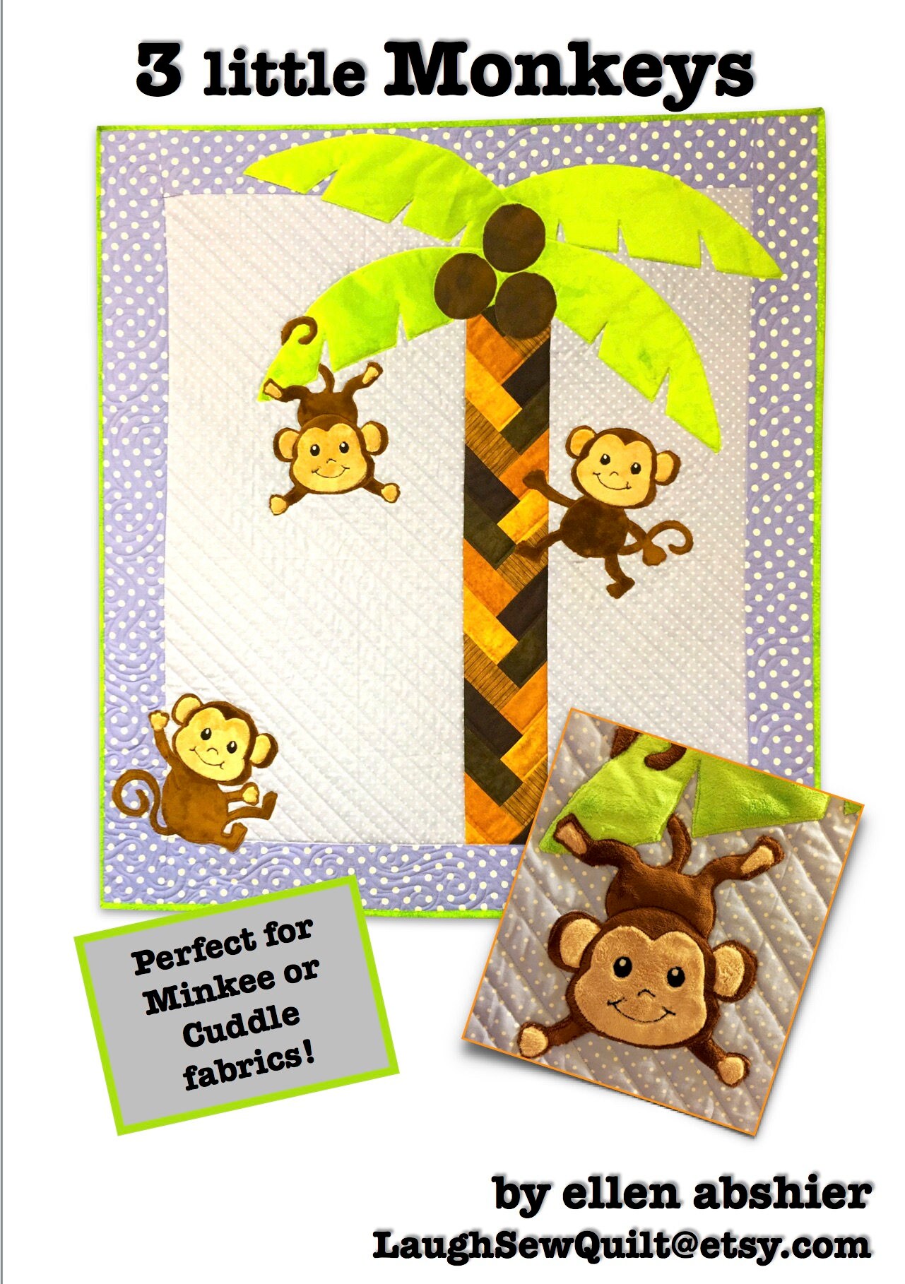 3 Little Monkeys Baby Quilt Pattern by Ellen Abshier - Etsy