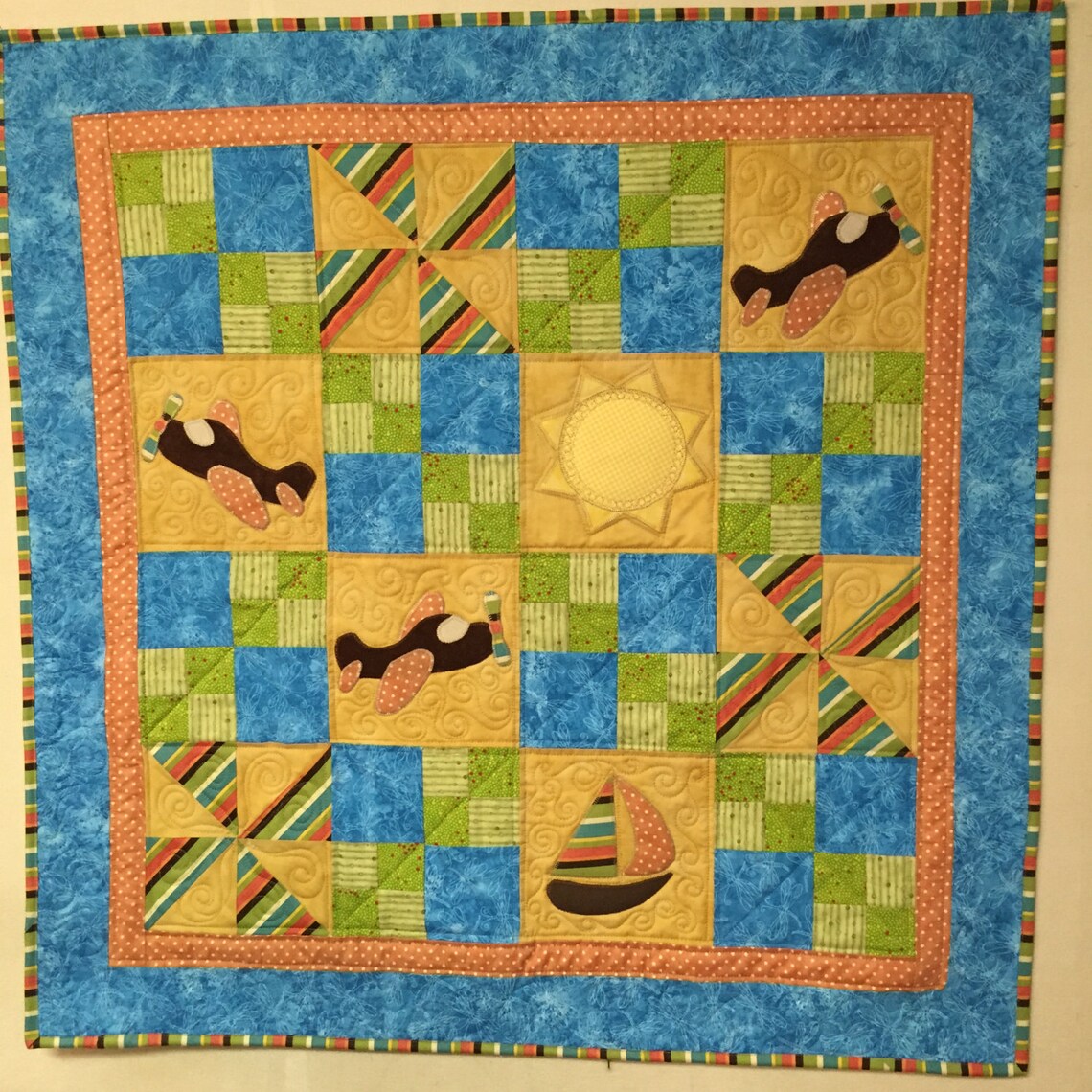 Airplane Baby Quilt Pattern by Ellen Abshier of Laugh Sew Quilt - Etsy