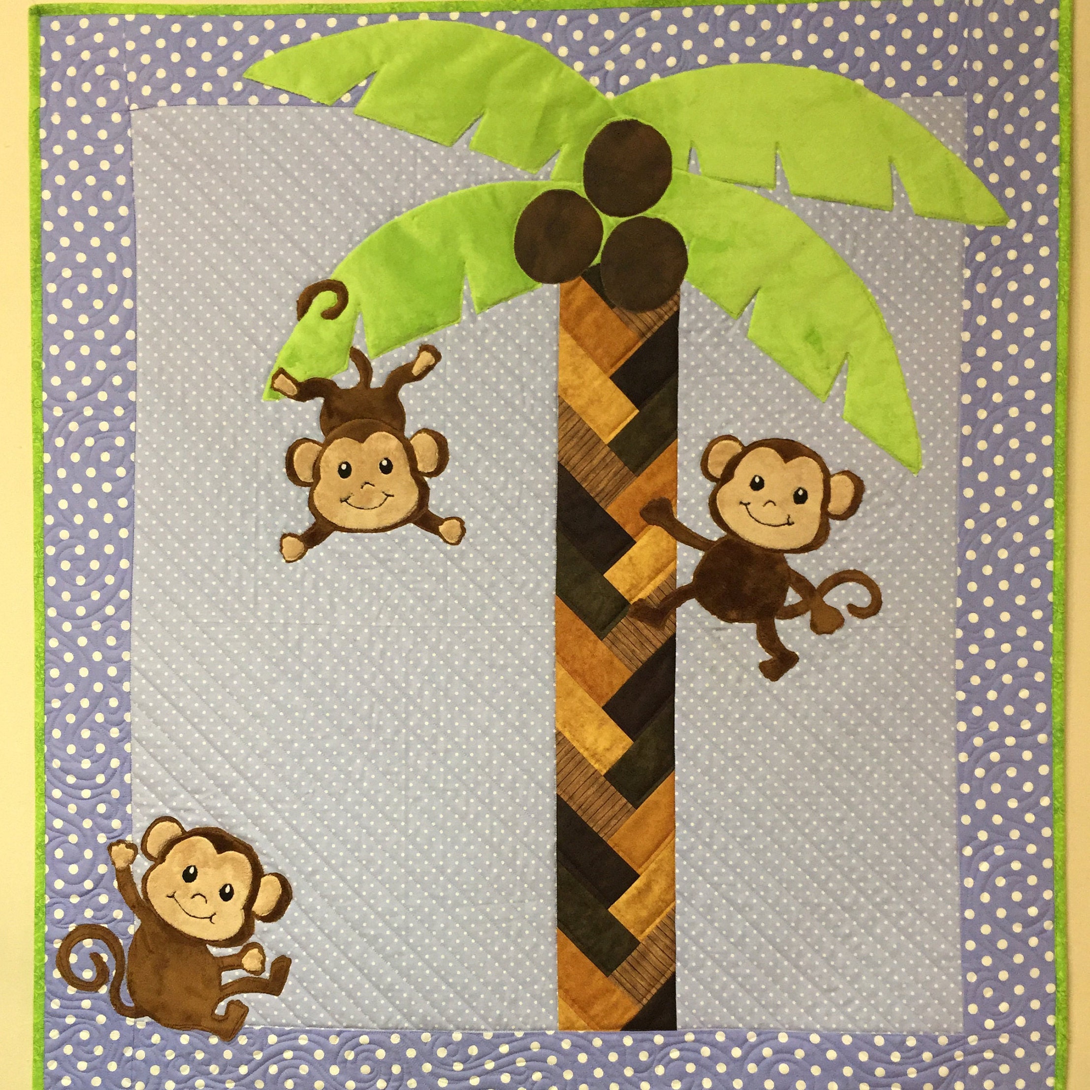 3 Little Monkeys Baby Quilt Pattern by Ellen Abshier | Etsy