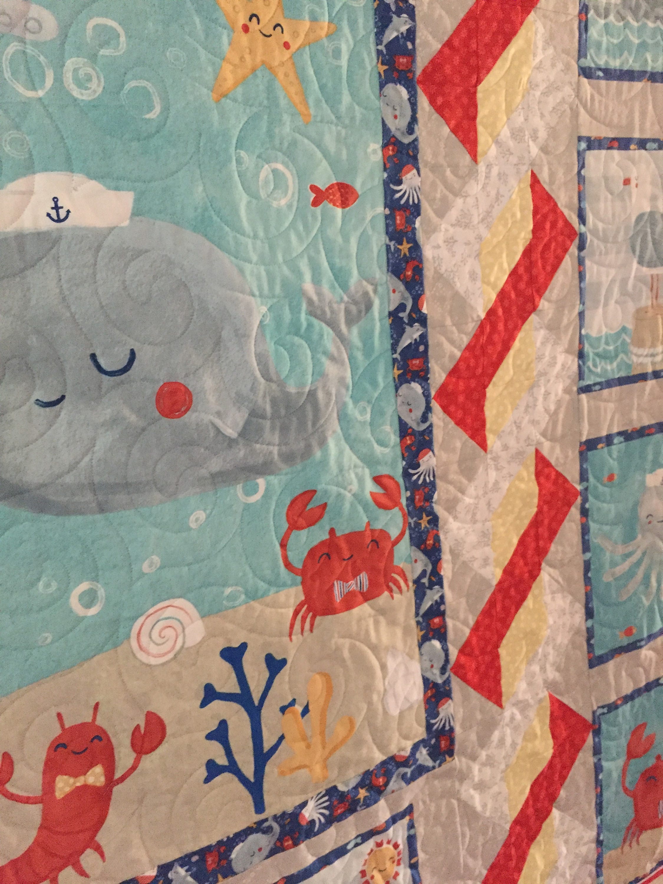 Sea Critters Ocean Life Sail Away Baby Quilt Pattern by Ellen Abshier ...