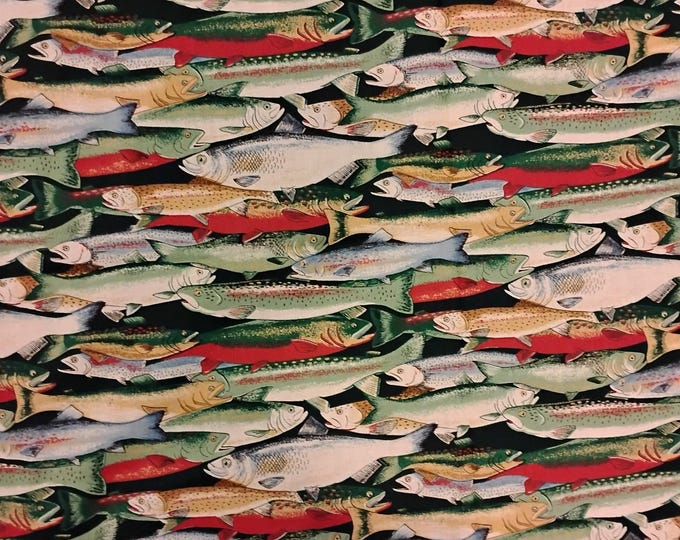 Fish Bundle 6 Patterns, Fabric 4.25 Yds. X 45 Fabric Traditions, Fishin ...