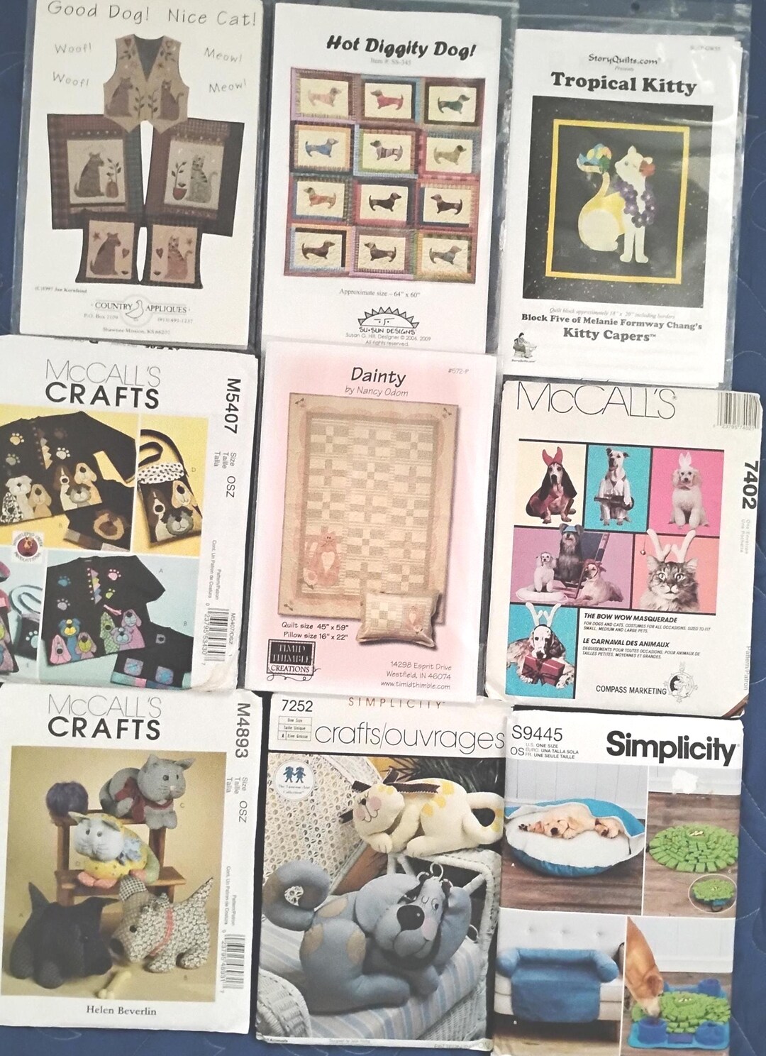 9 Dog Cat Craft Patterns Good Dog Nice Cat, Diggity Dog, Tropical Kitty ...