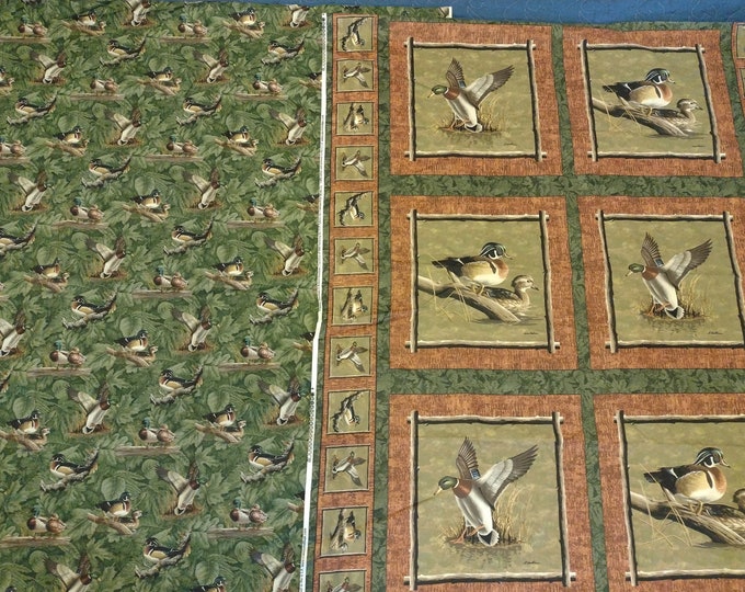 Duck Fabric & Coordinating Panels of Two Alternating Ducks Hautman Bros ...