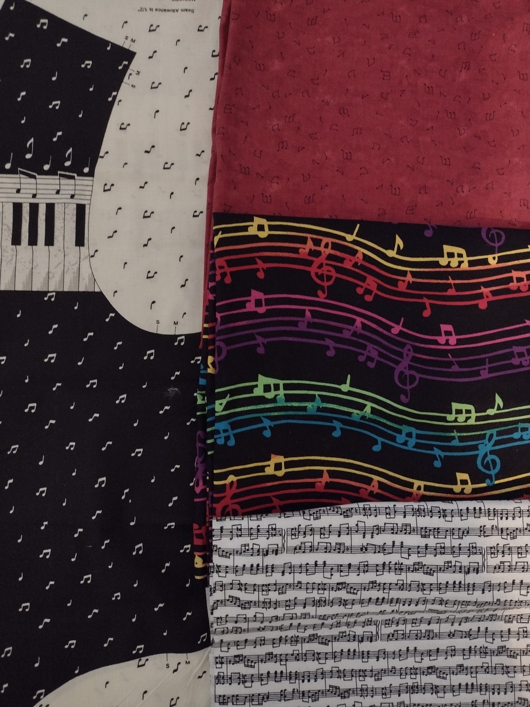Piano Vest All That Jazz Fabric Panel Black Notes on Sponge - Etsy