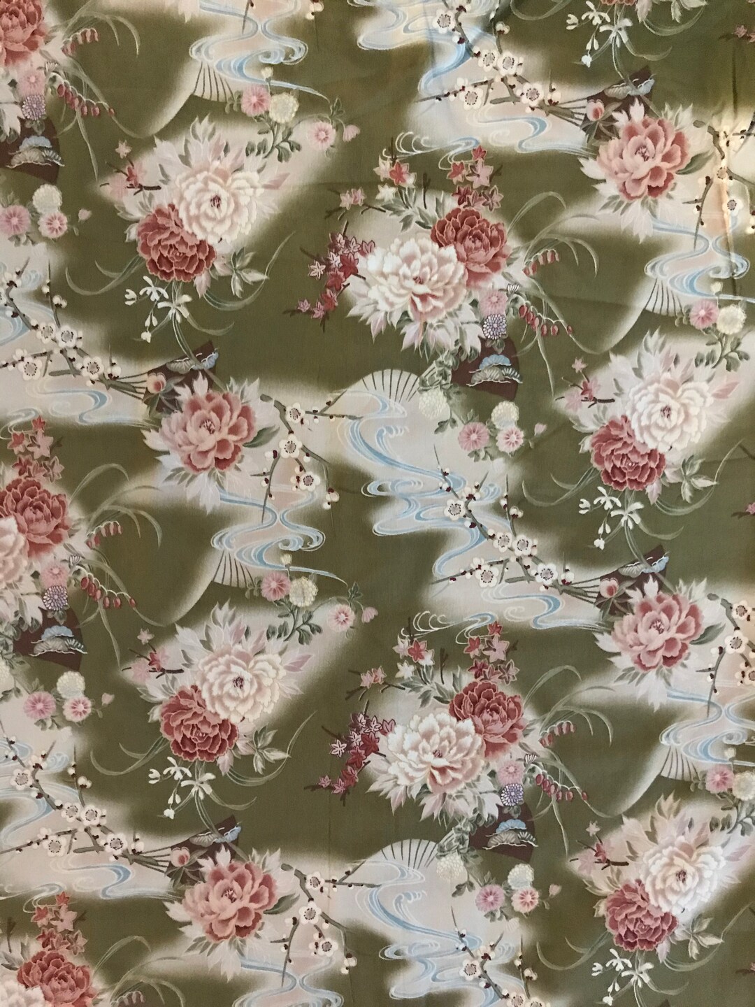 Japanese Design Floral Fabric ohana 7759 by Maywood Studios 3.25 Yds. X ...