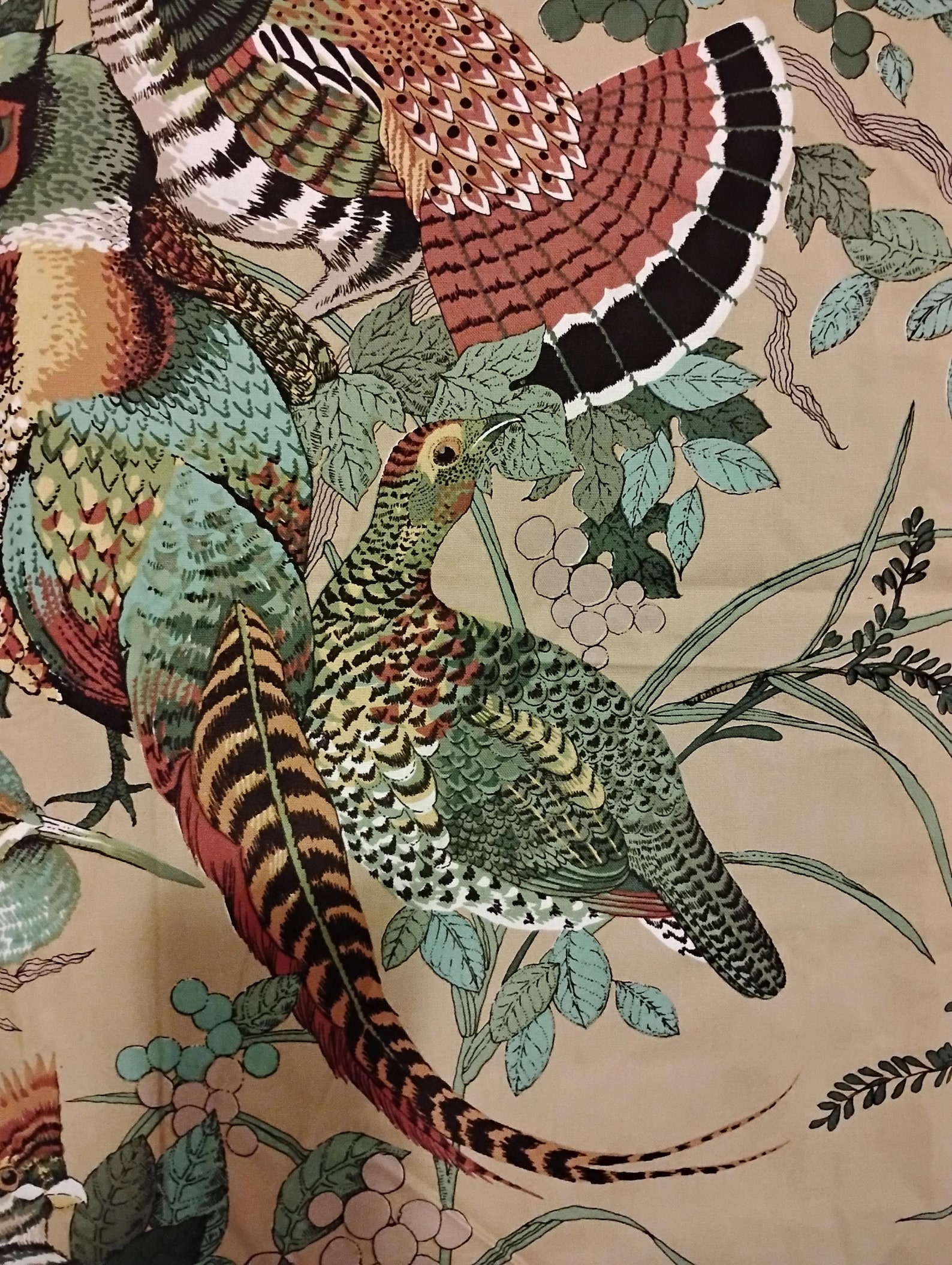 Game Birds Fabric by Cyrus Clark TWO Pieces: 2 Yds. - 2" X 56" AND 1 Yd ...