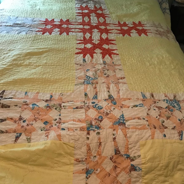 Yellow Star Quilt - Etsy