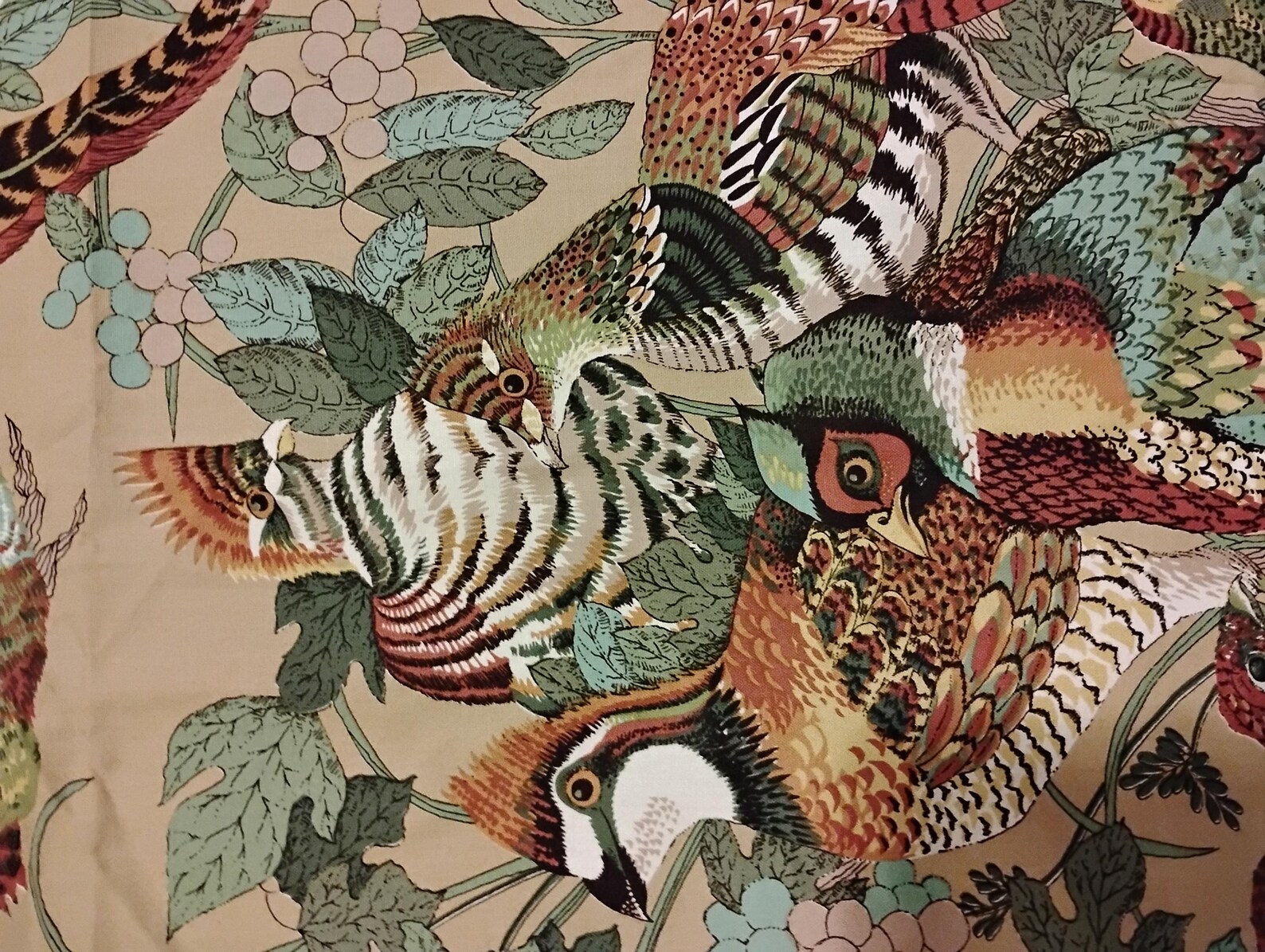Game Birds Fabric by Cyrus Clark TWO Pieces: 2 Yds. - 2" X 56" AND 1 Yd ...