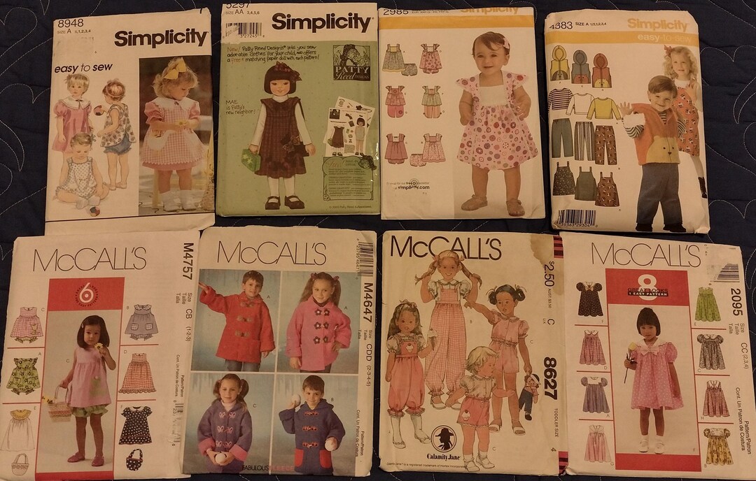 8 Toddler Girls and Boys Patterns Simplicity 8948, 5297 Patty Reed ...