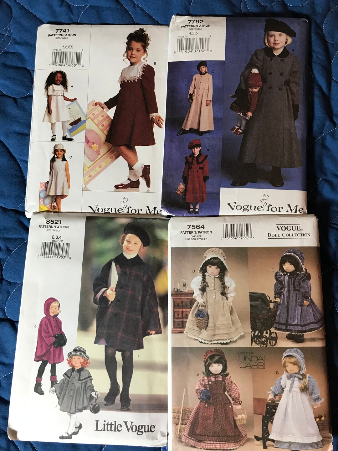 Vogue Girl and Doll Clothes Patterns Vogue for Me 7741 and 7792, Little ...