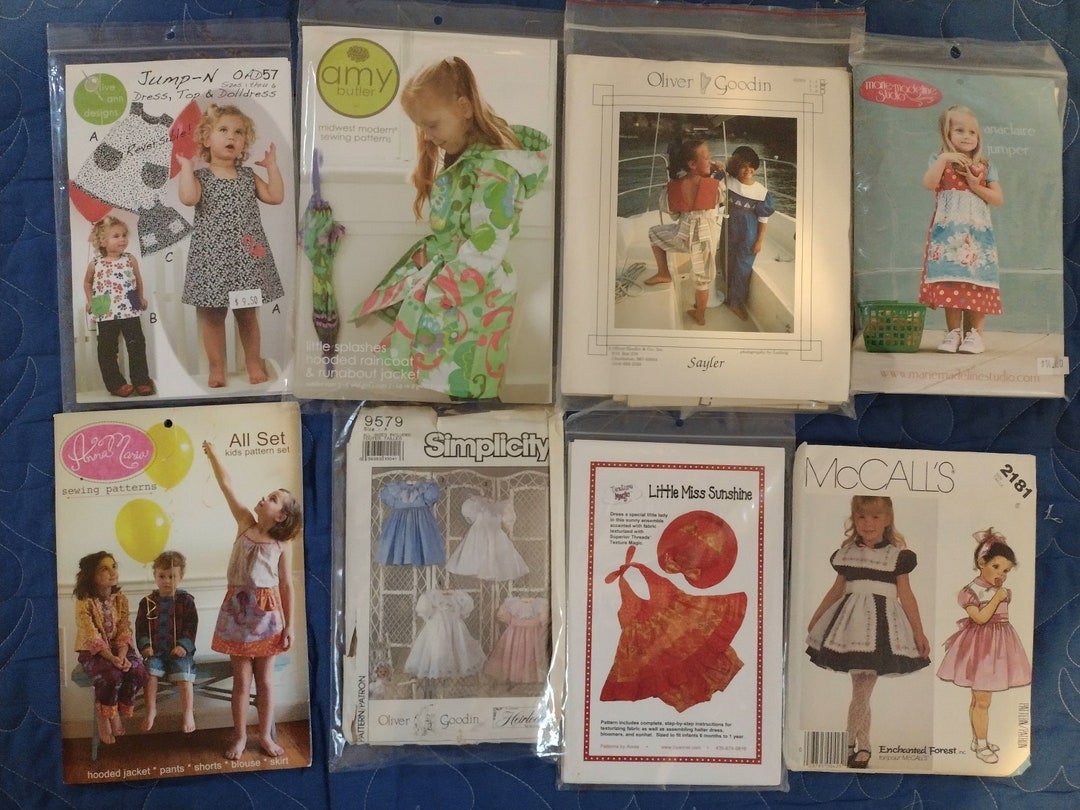 8 Patterns Girl Outfits Olive Ann, Amy Butler, Oliver Goodin 2 Marie ...