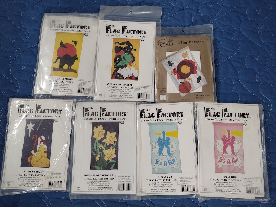 Flag Patterns: Set of Six by the Flag Factory Cat and Moon, Witches and ...