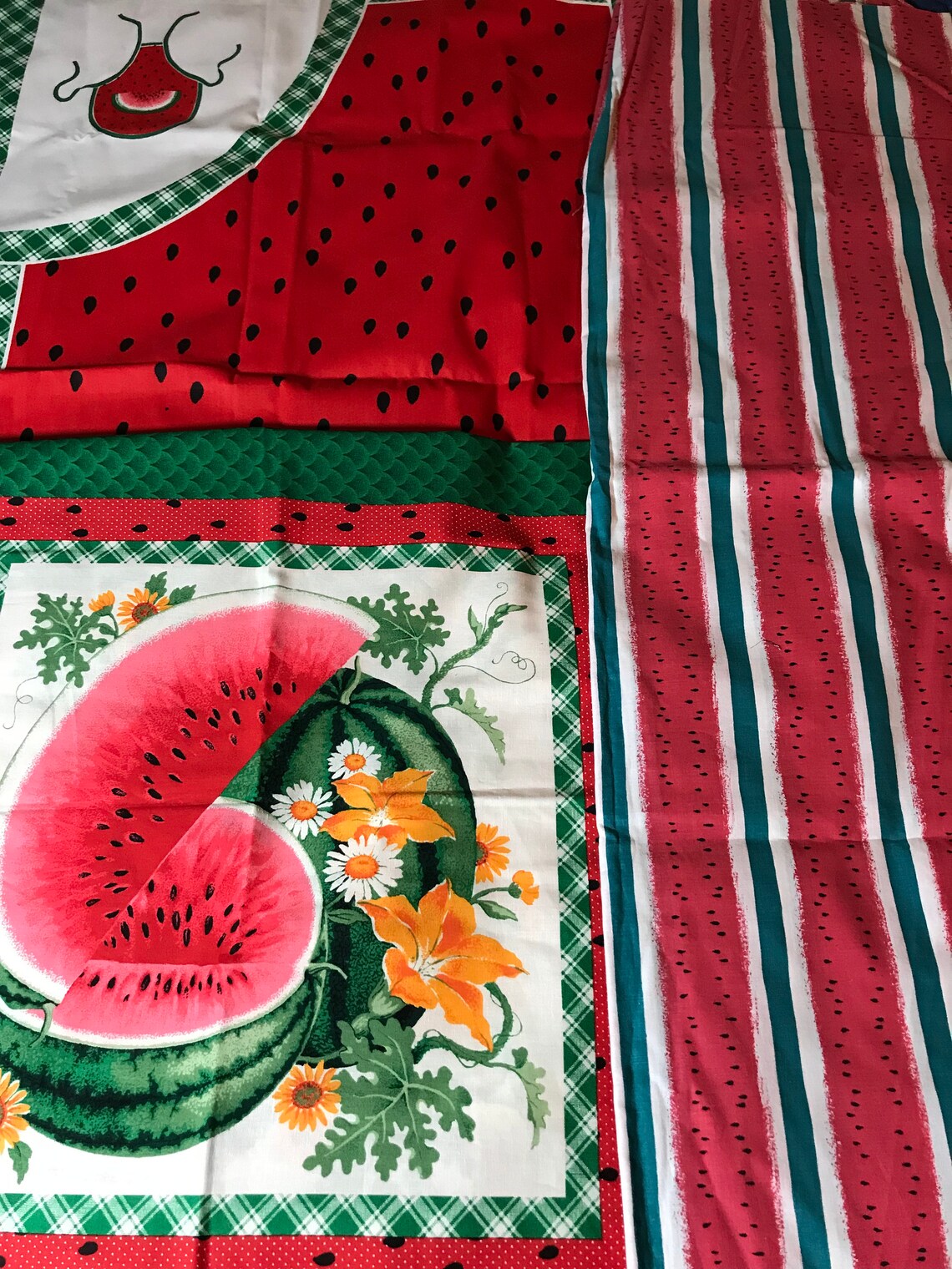 Watermelon Bundle: Apron, Sets of Two and Four Fabric Panels, 2 Yds ...