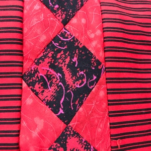 Quilted Coat jacket by Tabitha Quilt in Bright Red and Black Seminole ...