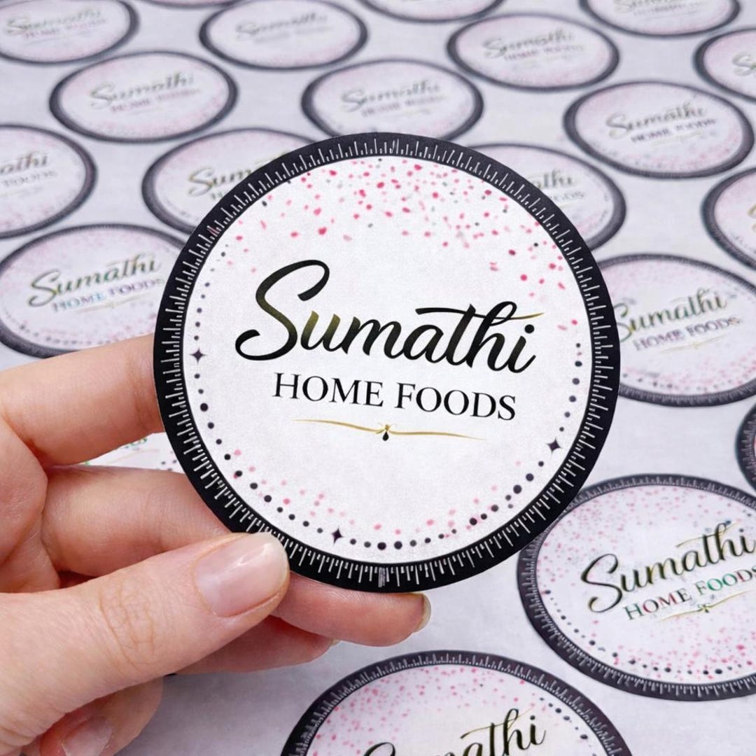 Custom Vinyl Logo Stickers | 70 Stickers per Sheet | Waterproof 37mm ...