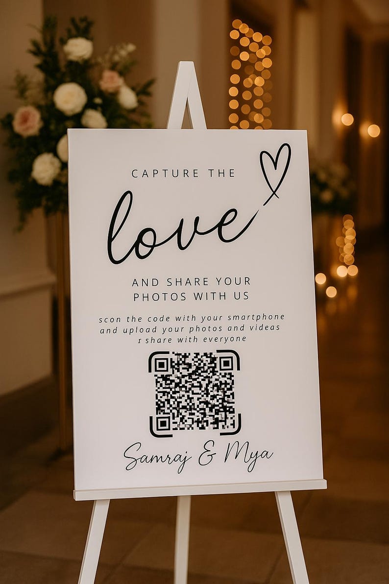 Editable Wedding QR Code Sign Template (instant Download) - Etsy UK