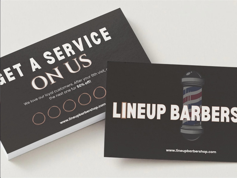 Barbershop Loyalty Card Template Barber Business Grooming Services ...