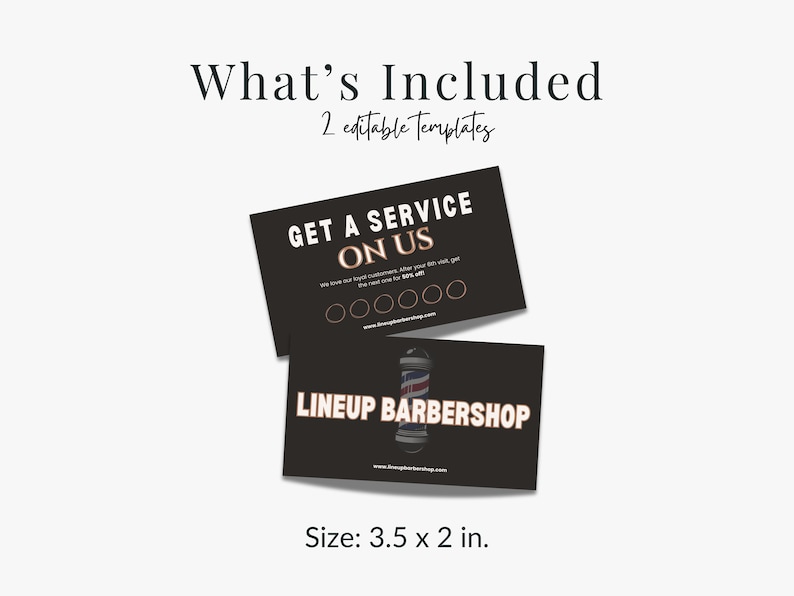Barbershop Loyalty Card Template Barber Business Grooming Services ...