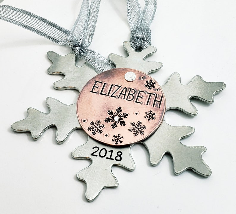Personalized Snowflake Ornament With Birthstone Accent - Etsy