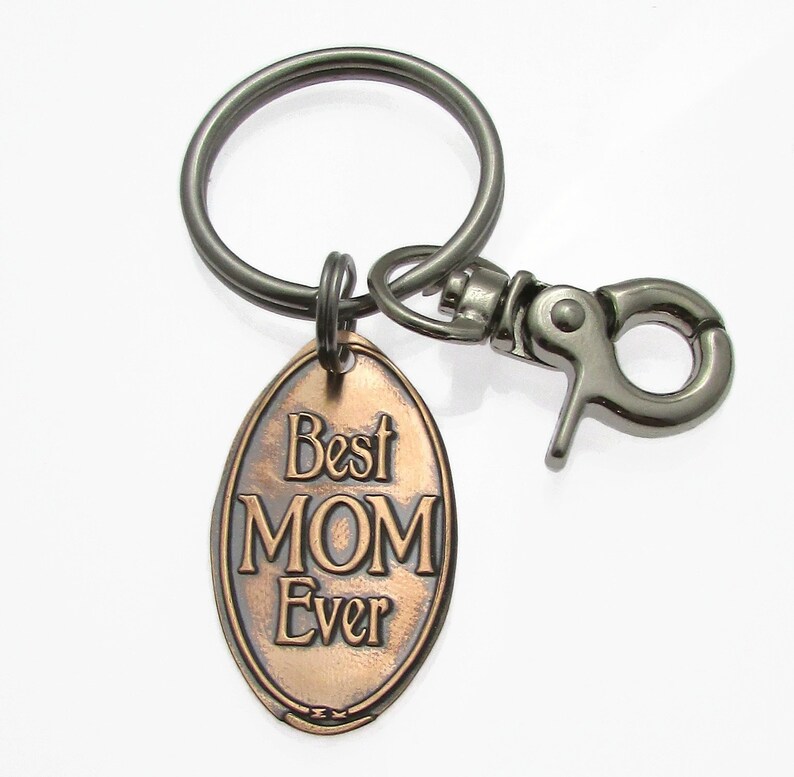 Mothers Day Gift Best Mom Ever KeyChain Hand Stamped | Etsy