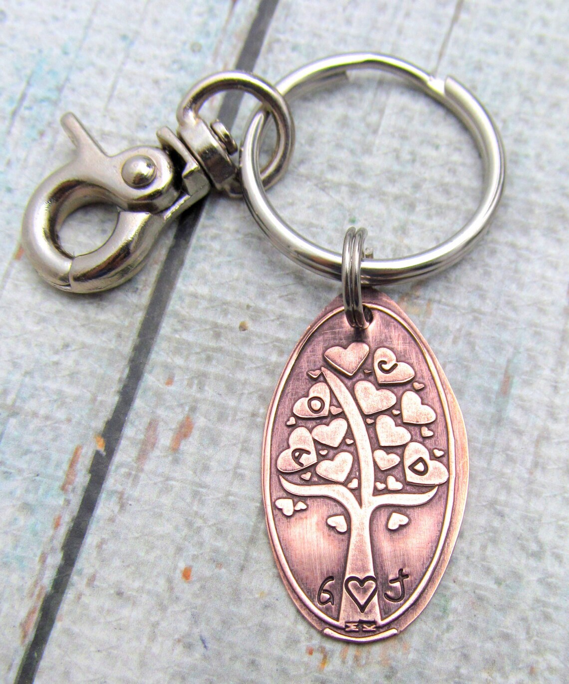 Personalized Keychain Family Tree Hand Stamped Keychain - Etsy