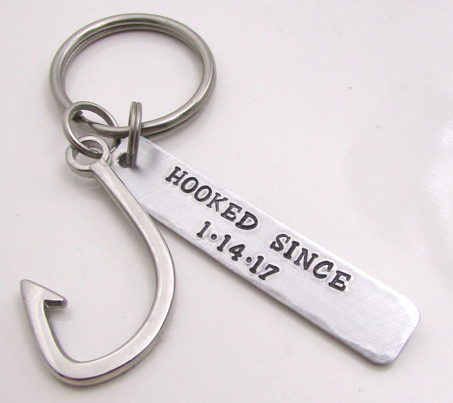 Mens Personalized Keychain Fishing Keychain Hand Stamped - Etsy