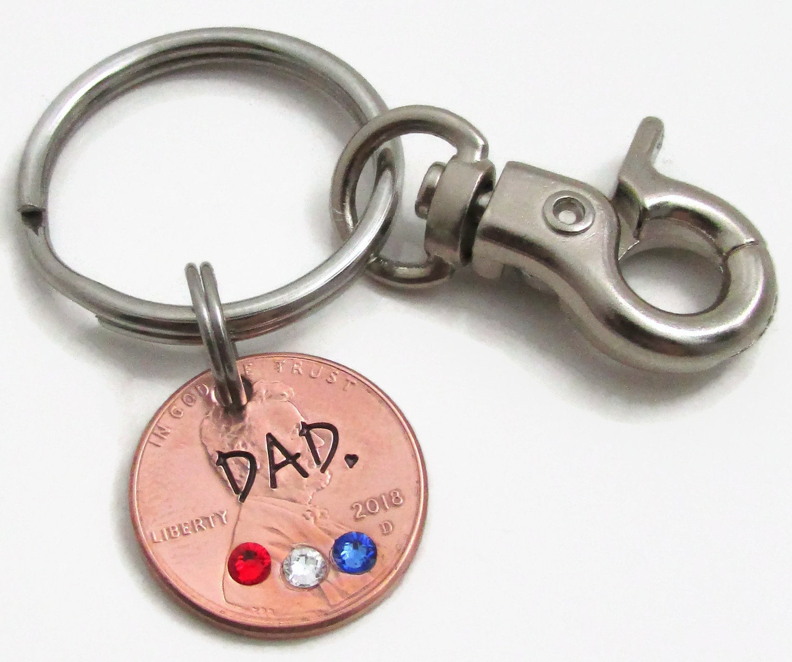 Personalized Dad Gift Penny Keychain Customized Dad - Etsy