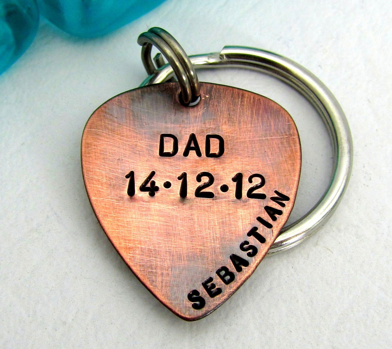 Personalized Keychain Dad Keychain Personalized Guitar | Etsy