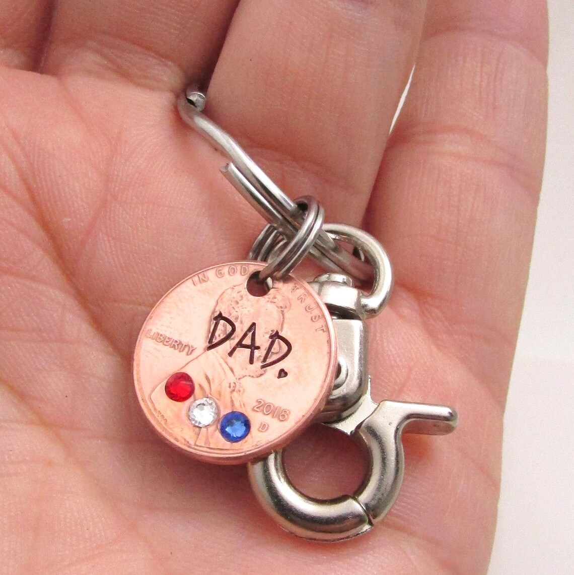 Personalized Dad Gift Penny Keychain Customized Dad - Etsy
