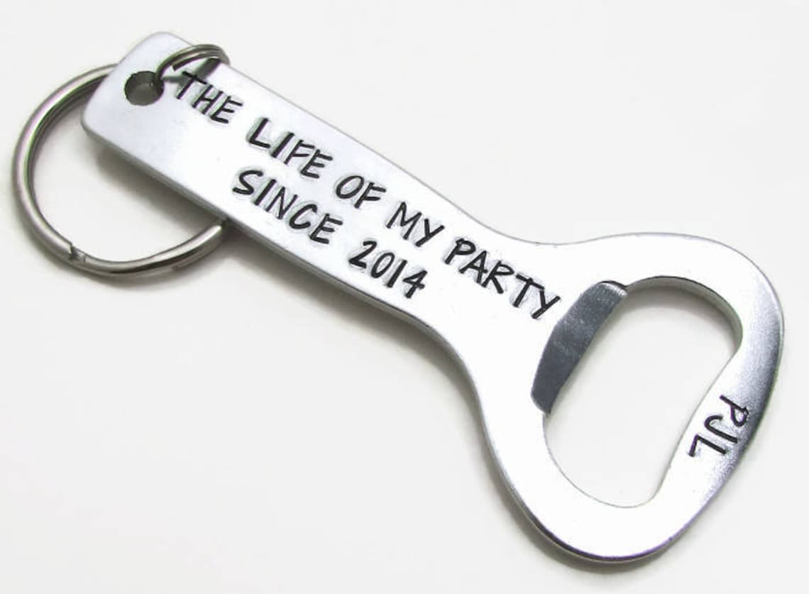 Personalized Bottle Opener Keychain Custom Anniversary Gift | Etsy