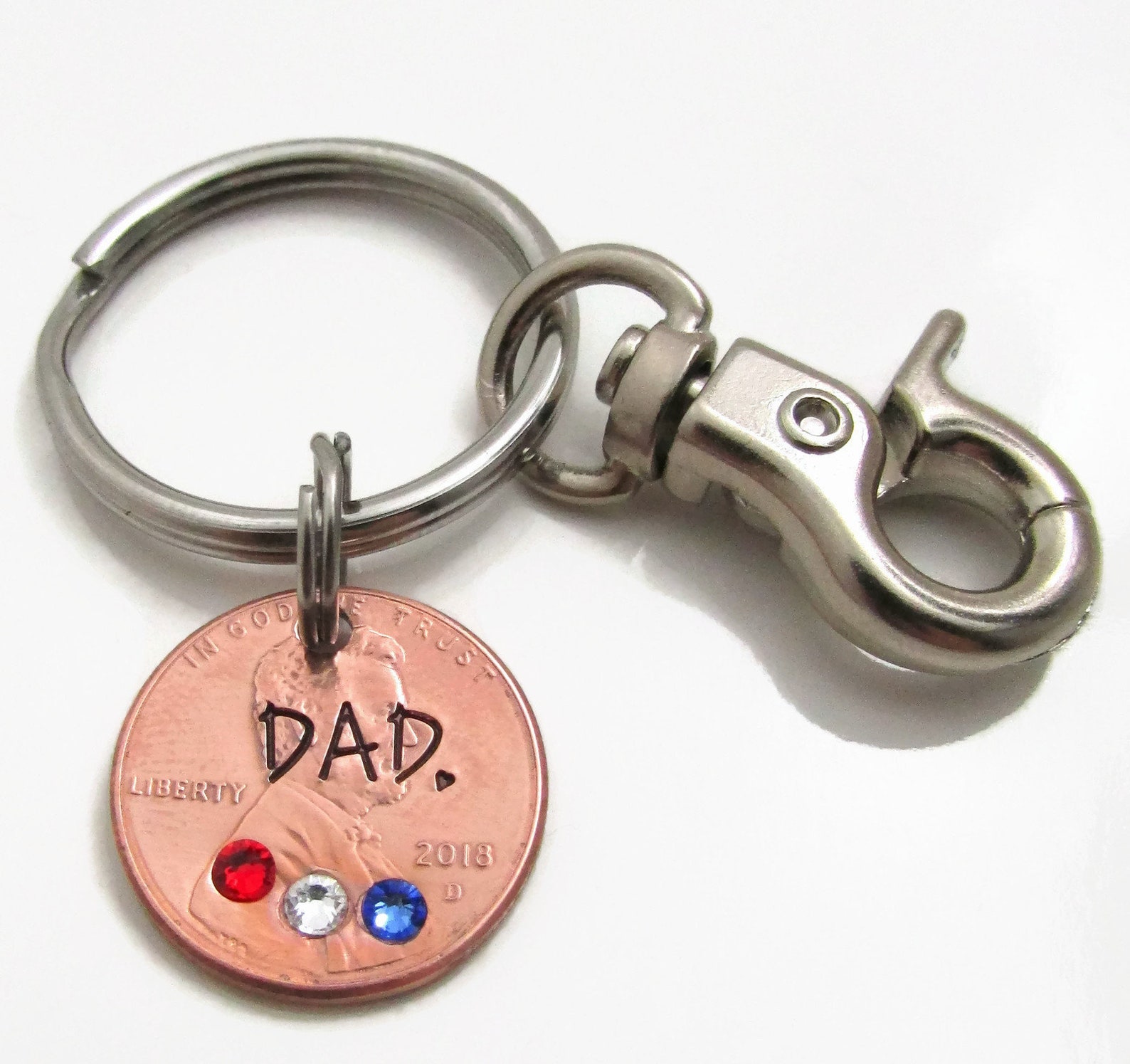 Personalized Dad Gift Penny Keychain Customized Dad - Etsy