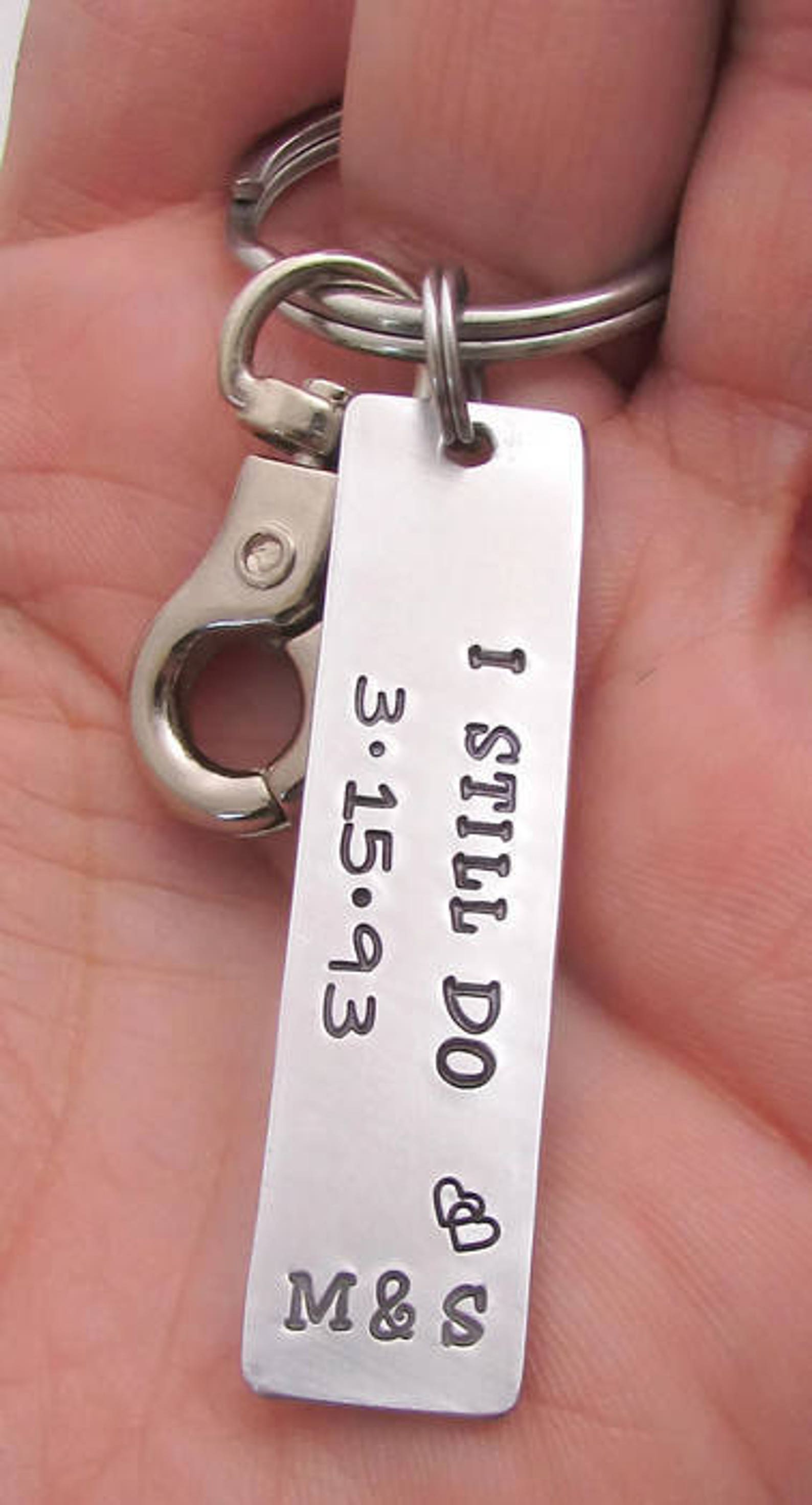 I Still Do Personalized Anniversary Keychain for Men Engraved | Etsy