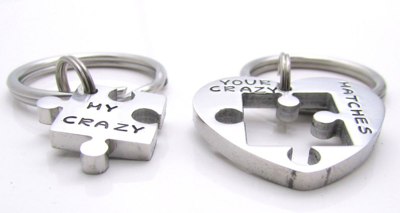 Personalized Couples Keychain Set Your Crazy Matches My Crazy | Etsy