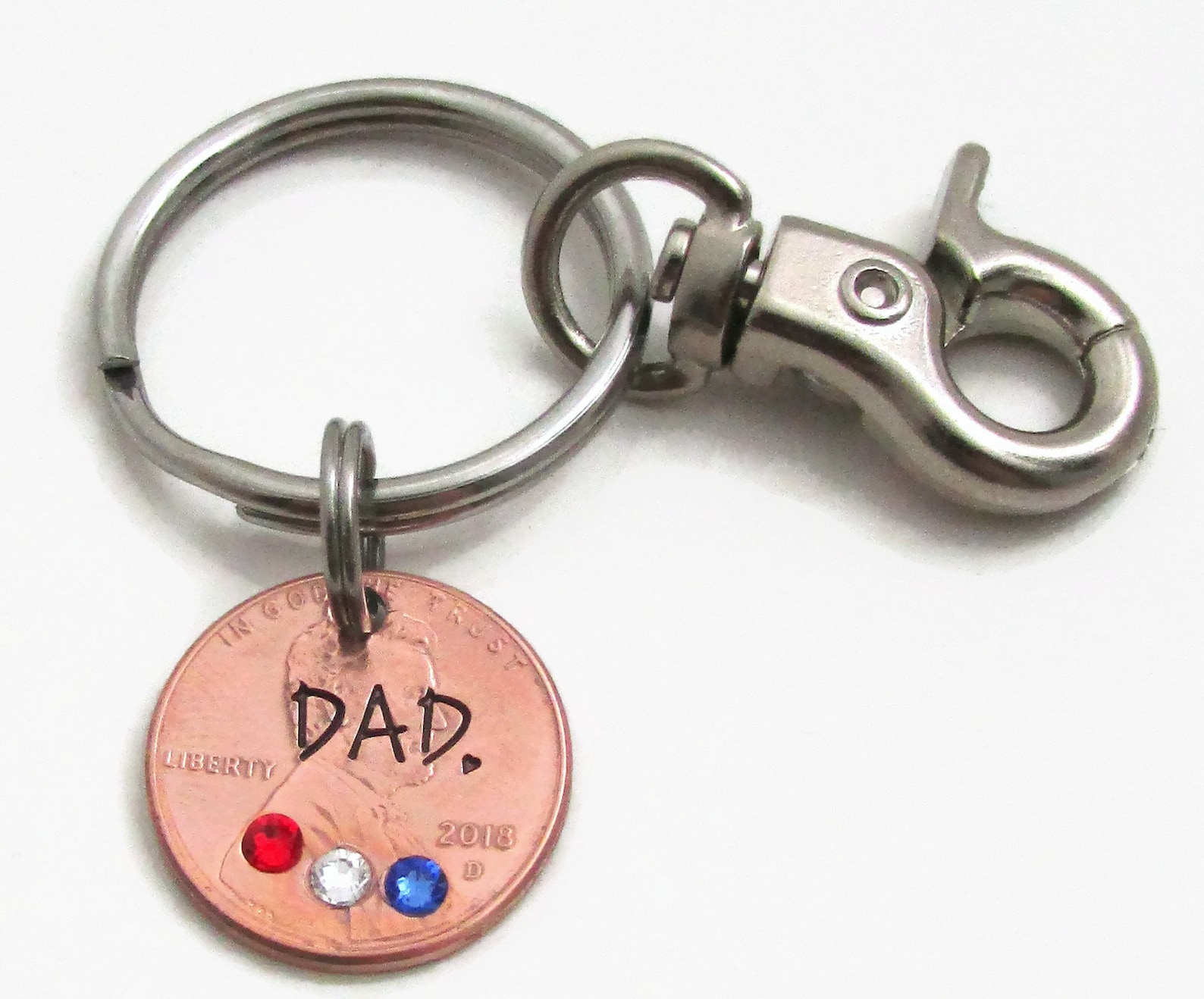 Personalized Dad Gift Penny Keychain Customized Dad - Etsy