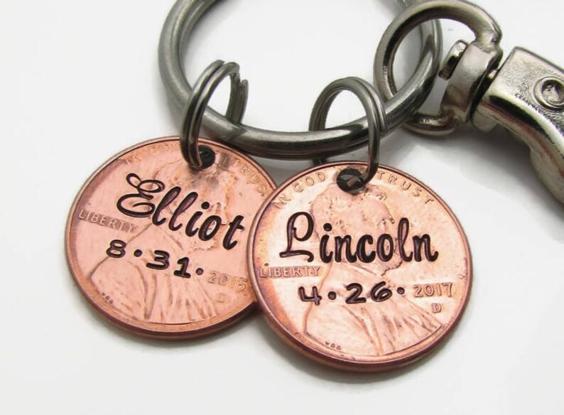 Personalized Keychain Hand Stamped Keychain Personalized - Etsy