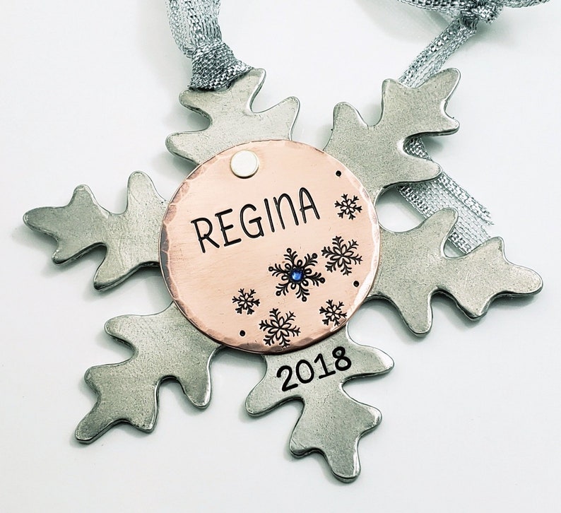 Personalized Snowflake Ornament With Birthstone Accent - Etsy