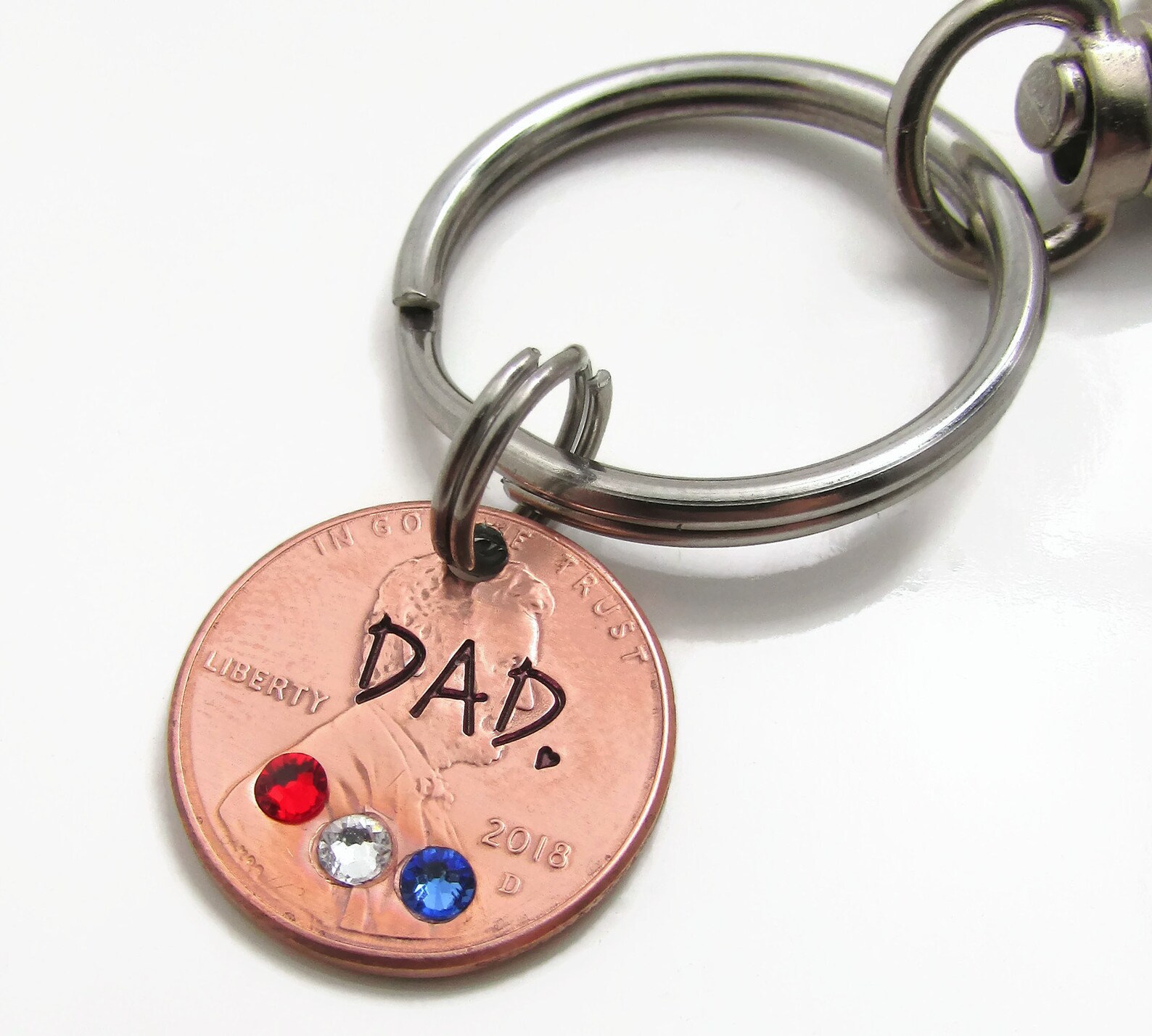 Personalized Dad Gift Penny Keychain Customized Dad - Etsy