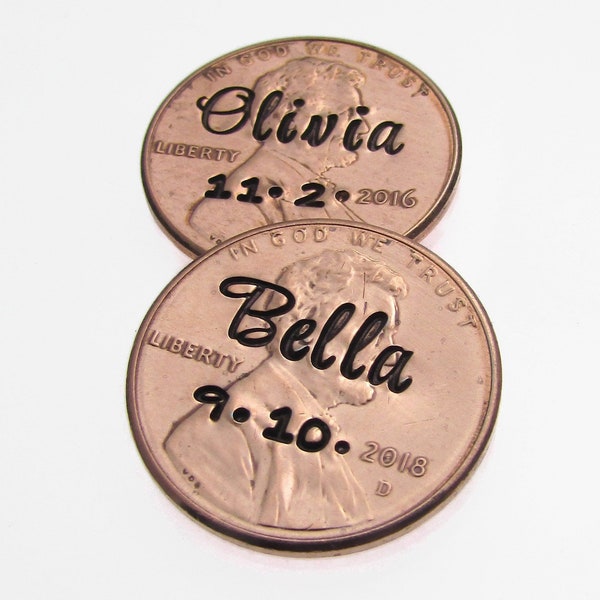 Hand Stamped Penny - Etsy