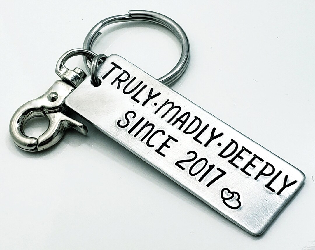 Personalized Keychain, Truly Madly Deeply, Personalized Anniversary ...