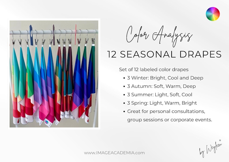 12 Seasonal Color Analysis Drapes With Labeled Sub-seasons - Etsy