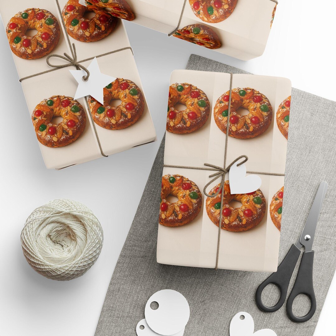 Bolo Rei Wrapping Paper | Festive Food Gift Wrap - Etsy