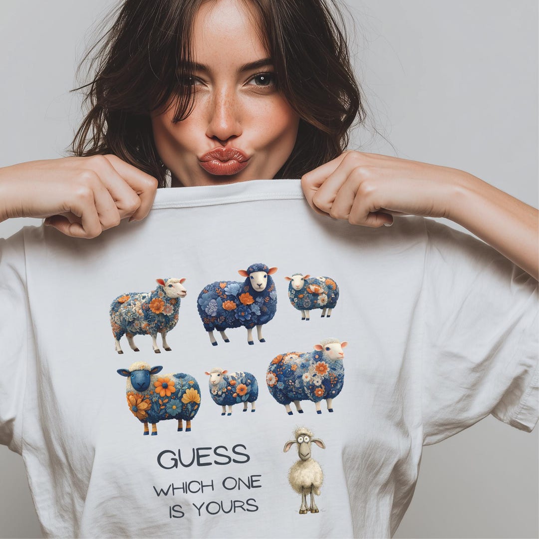 Funny Sheep T-shirt – “guess Which One is Yours” Shirt – Floral Sheep ...
