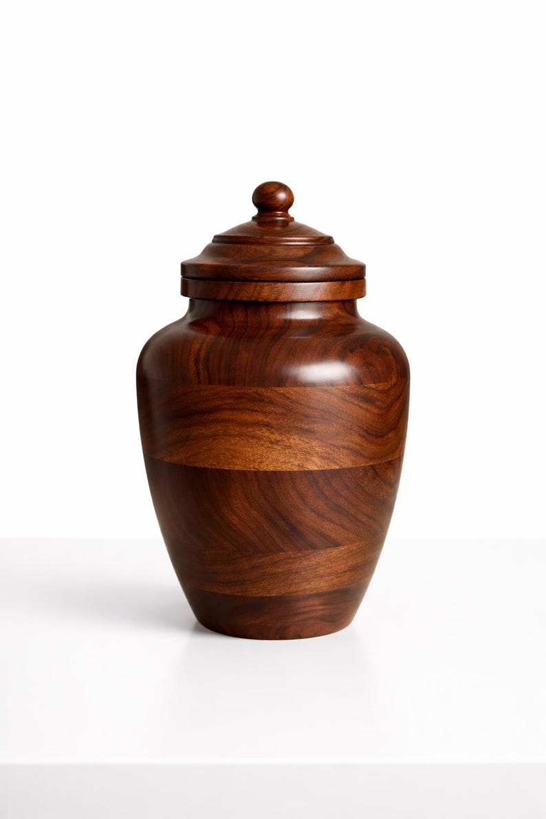 Rosewood Wooden Urn for Ashes – Adult Cremation Memorial – Handmade ...