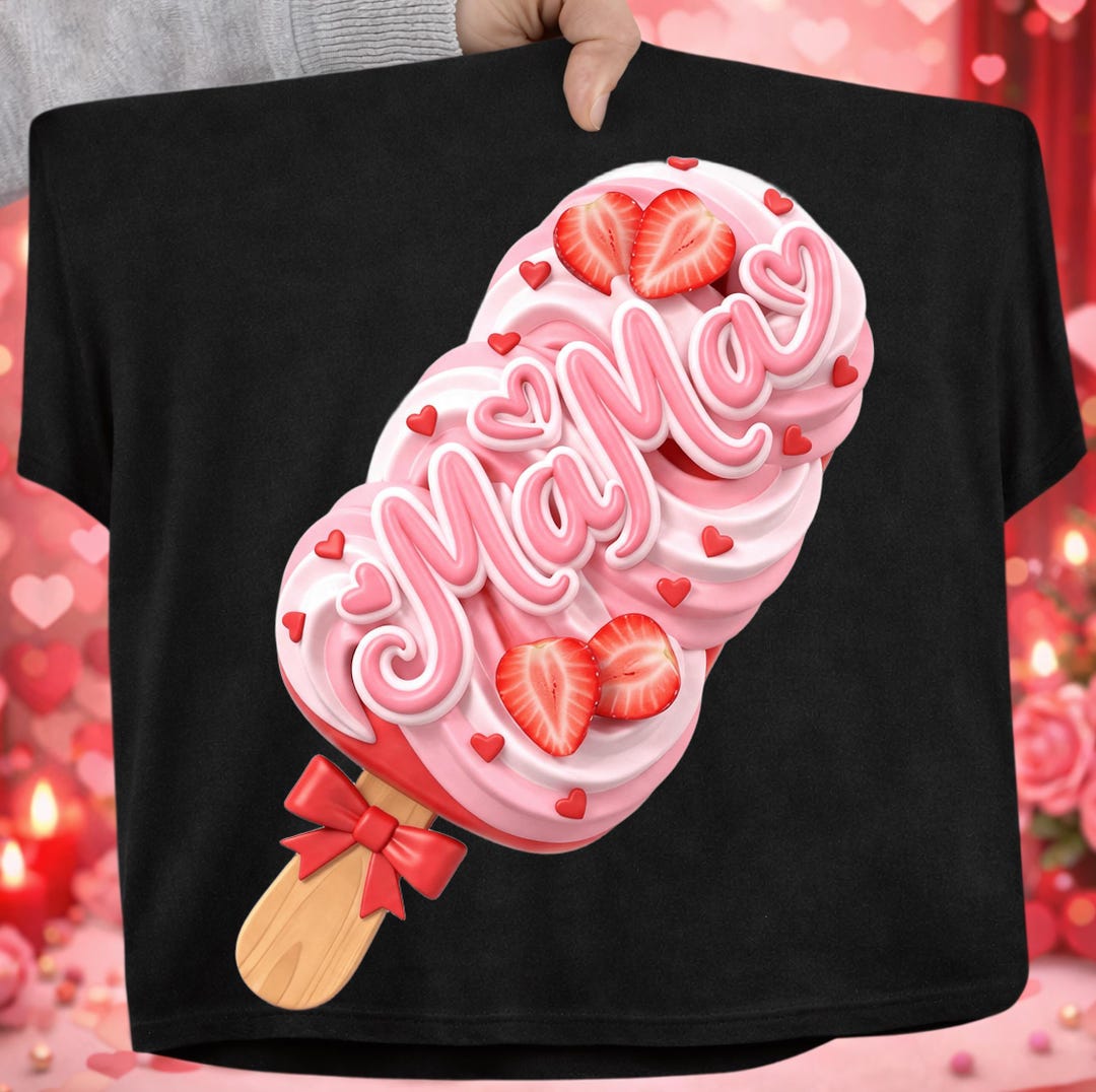 Mama Ice Cream Popsicle Shirt, Pink Valentine Mama Sweatshirt ...